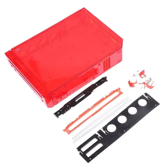 Nintendo Wii Console Full Shell Case Housing Replacement Part Clear Red ...