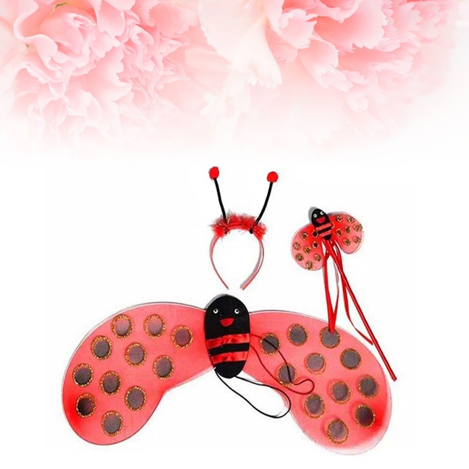 3pcs Children Costume Suit Cartoon Ladybug Shape Headband Wings Hand ...
