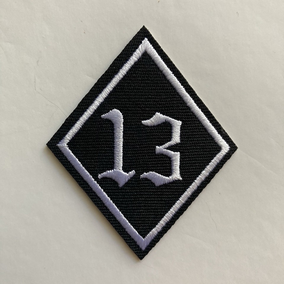 Lucky Number 13 Black Diamond Emblem Embroidered Iron On Patch DIY ...