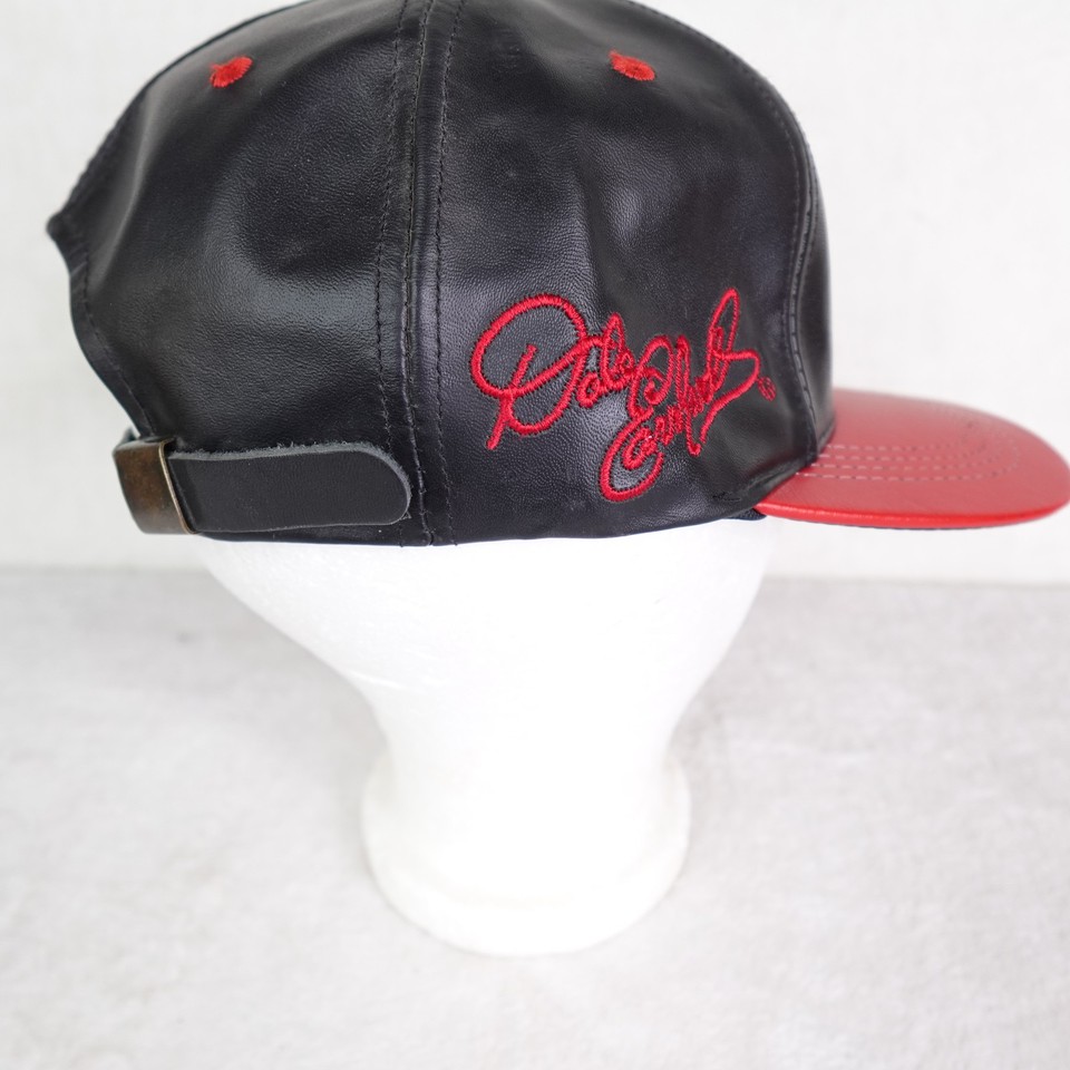 Vintage Dale Earnhardt Hat Cap Strap Back Black Red NASCAR Racing Mens ...