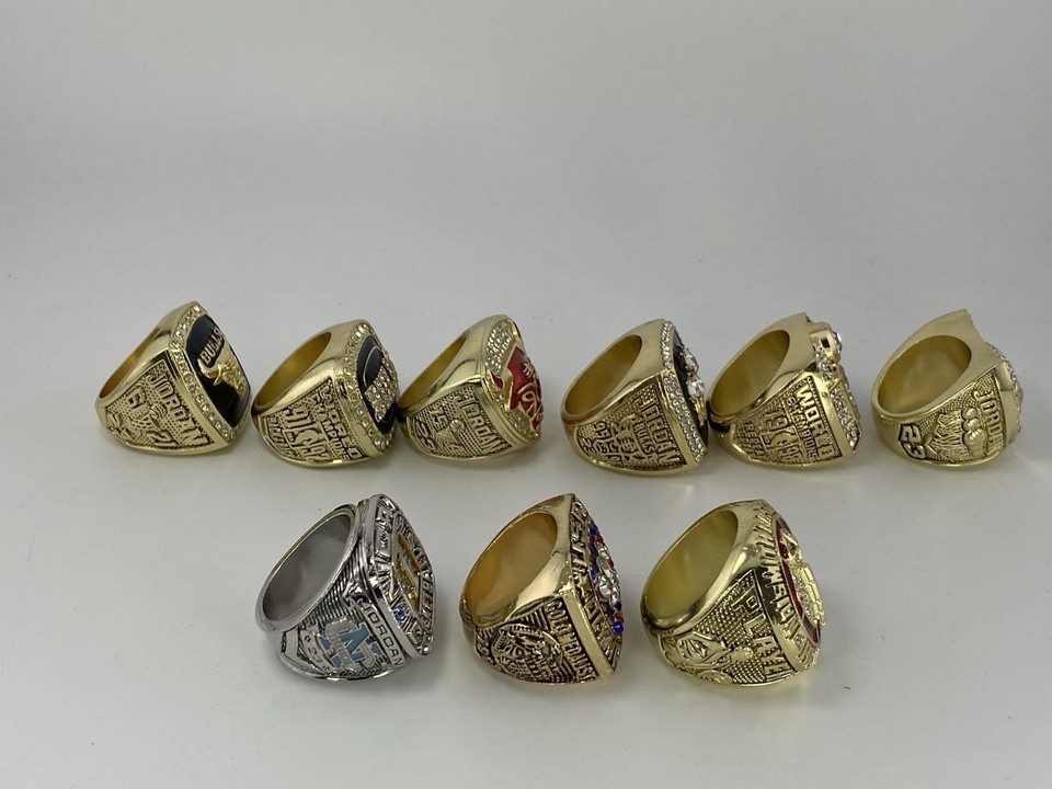 Chicago Bulls Michael Jordan Championship 9 Ring Set UNC Dream Team ...