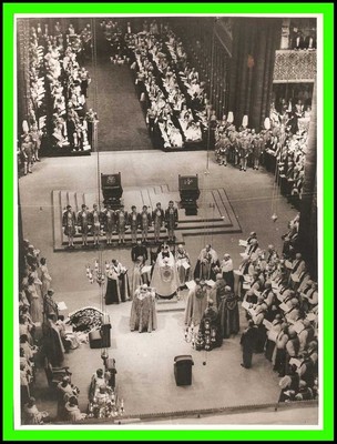 KING GEORGE VI Coronation in WESTMINSTER ABBEY Original Vint. Agency ...
