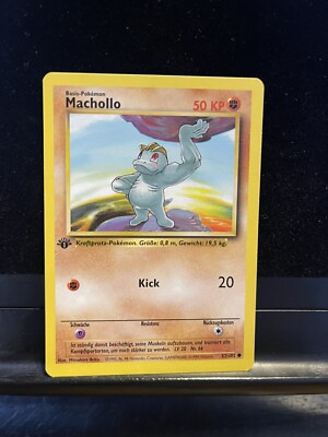 1st Edition Machop Machollo 52/102 German Base Set Pokemon 💎Pack Fresh ...
