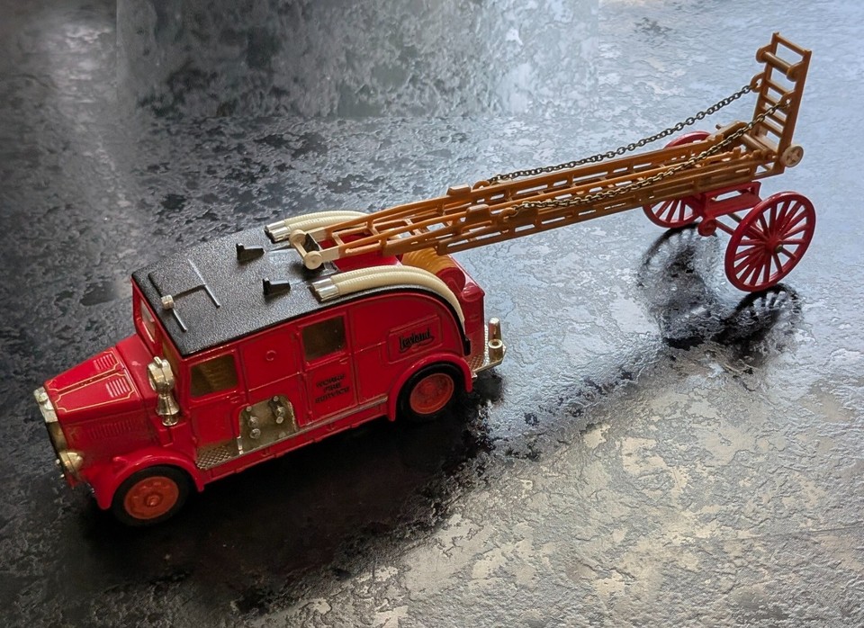 1936 Fire Engine Match Box Old Model Toy U C Car Retro Man Ladder ...