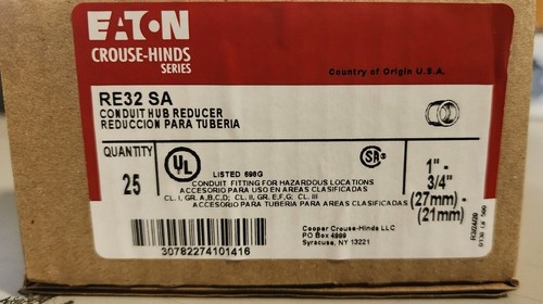 Eaton Crouse Hinds RE32 SA Conduit Hub Reducer 1in To 3/4in | eBay