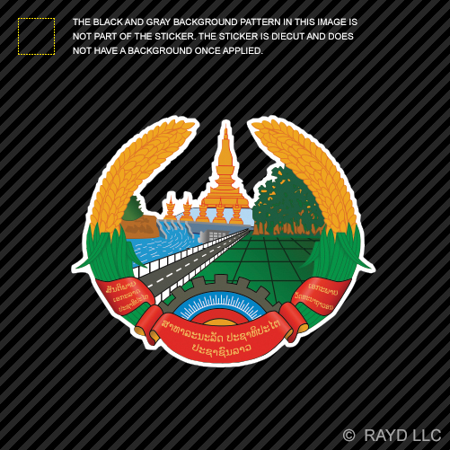Laotian Emblem Sticker Decal Self Adhesive Vinyl Laos flag LAO LA | eBay