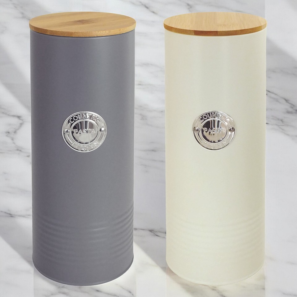 Pasta Canister Spaghetti Storage Tin Kitchen Food Container Jar ...