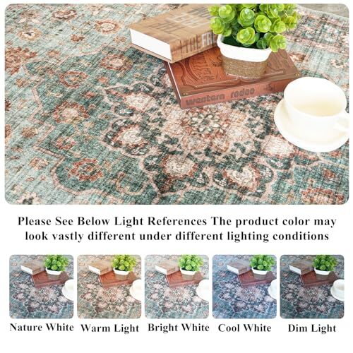 Washable Oriental Area Rug - 5x8 Rugs for Living Room Soft Carpet for ...