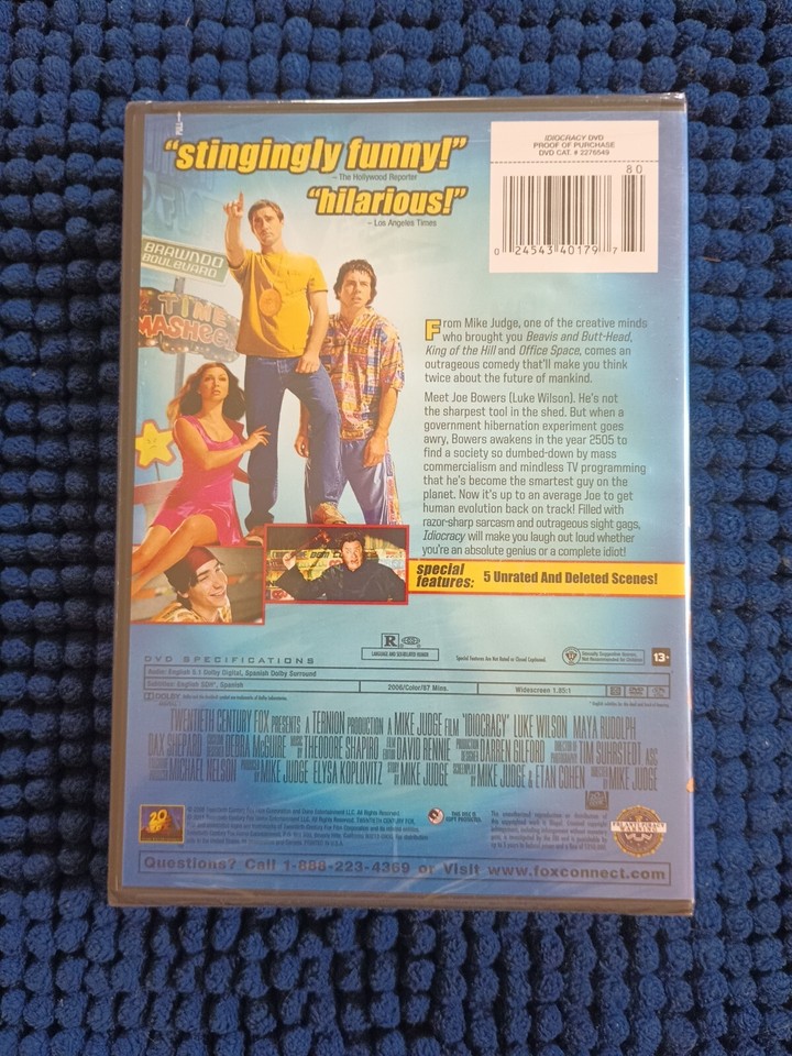 IDIOCRACY (DVD, 2009) NEW- Luke Wilson, Maya Rudolph and Dax Shepard ...