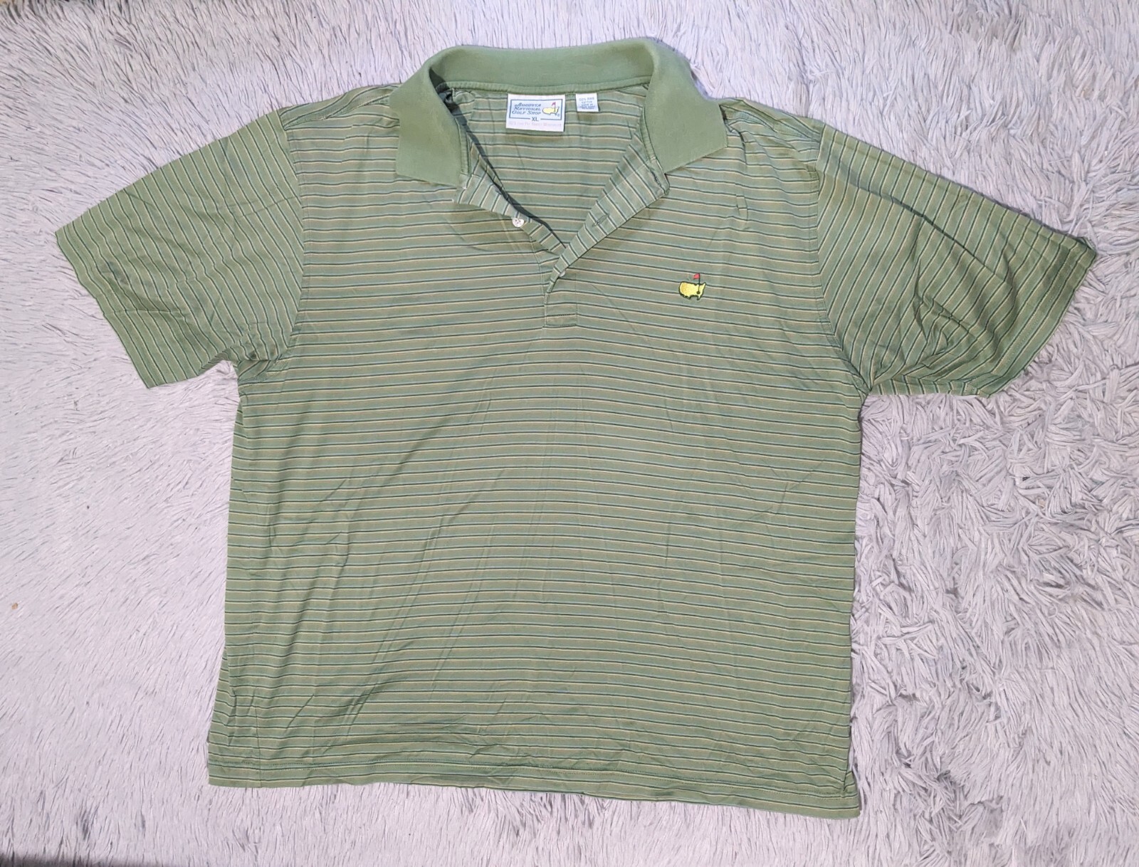 Masters Augusta National Golf Polo Mens Size XL Strip… - Gem