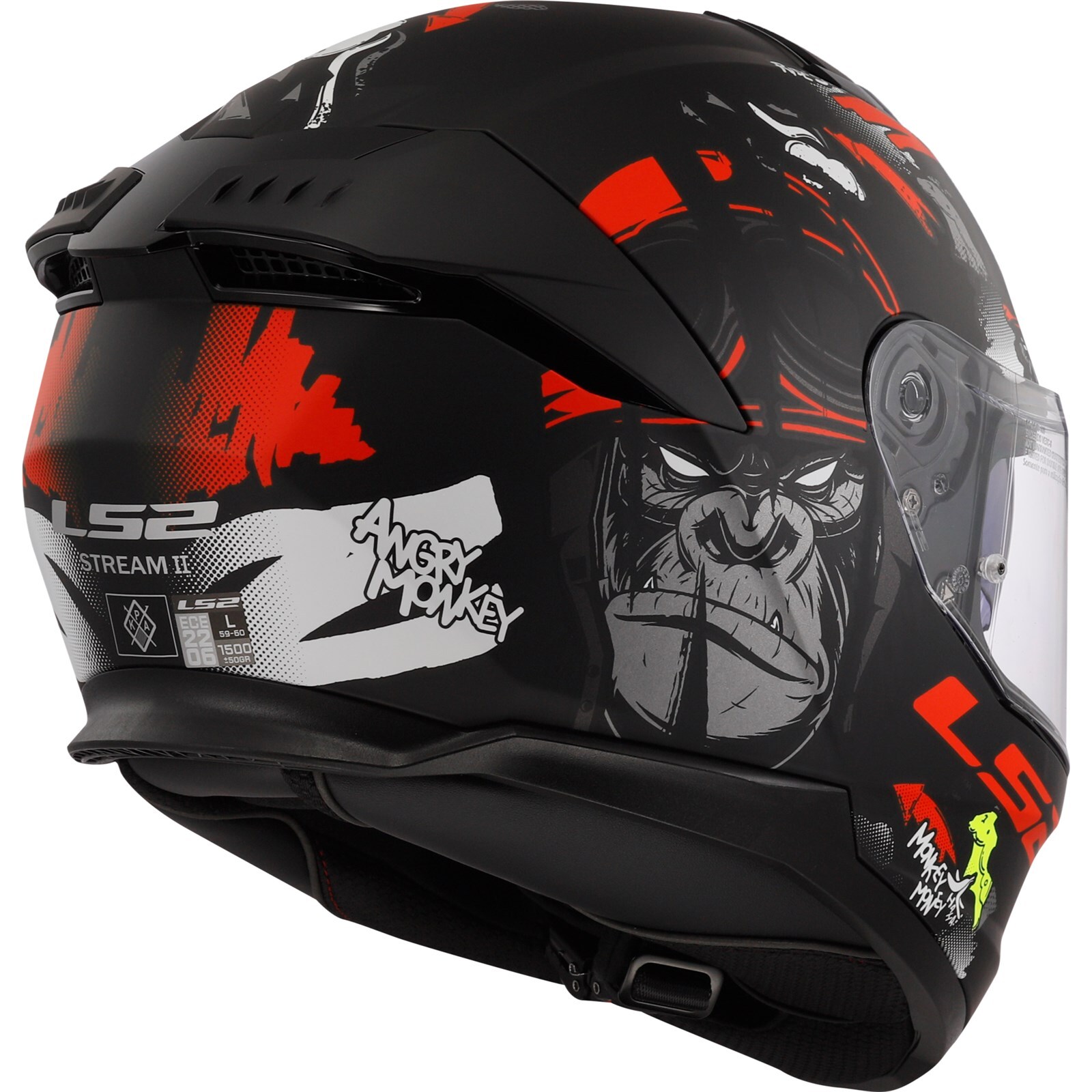 Motorrad Helm Integralhelm S - LS2 Stream II FF808 Angry Monkey ...