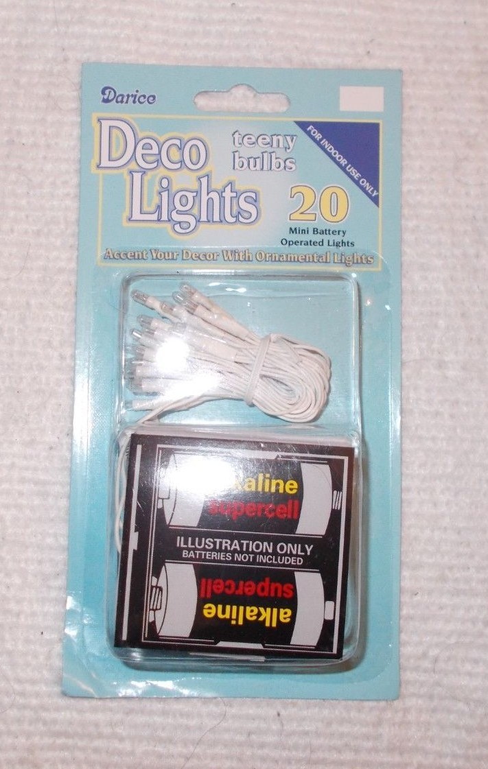 Deco Lights Battery Operated Teeny Bulbs - 20 Bulbs-Clear Lights White ...