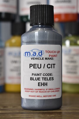 30ML TOUCH UP PAINT BOTTLE PEUGEOT / CITROEN BLUE TELES EHH SCRATCH ...