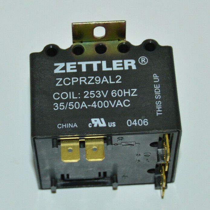 ZETTLER® ZCPRZ9AL2 Relay, 253V 60HZ Coil, 35/50A-400VAC, NEW | eBay