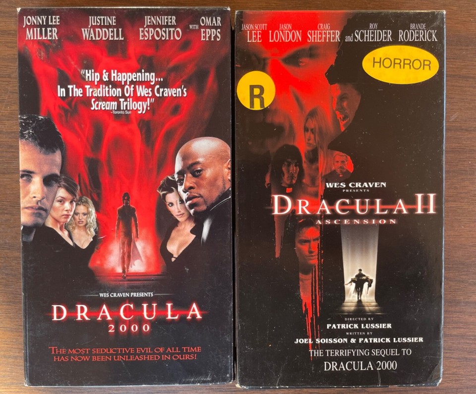 VHS Dracula 2000 & Dracula 2 Wes Craven Vampire Horror Lot 786936041262 | eBay