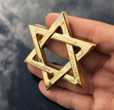 Gold Metal Star of David Jewish Car Trunk Rear Emblem Badge Decal ...