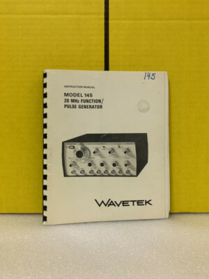 Wavetek Model 145 20 MHz Function/Pulse Generator Instruction Manual | eBay