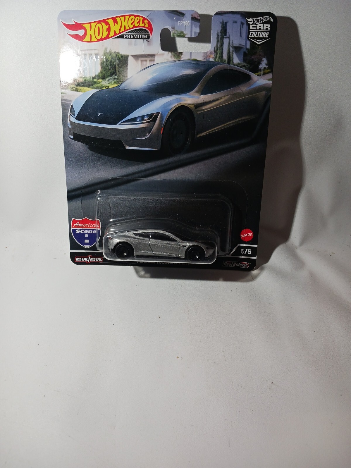 Hot Wheels Premium Tesla Roadster Silver Car 1/64 Toy Real Riders NEW ...