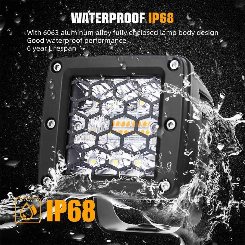 12V 24V LED White Amber Strobe Flashing Recovery Lightbar Beacon Lights ...