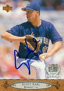 Scott Karl autographed Baseball Card (Milwaukee Brewers) 1996 Upper ...