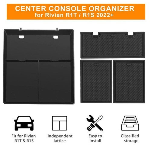 For Rivian R1T & R1S 2022-2023 Center Console Organizer Accessories ...