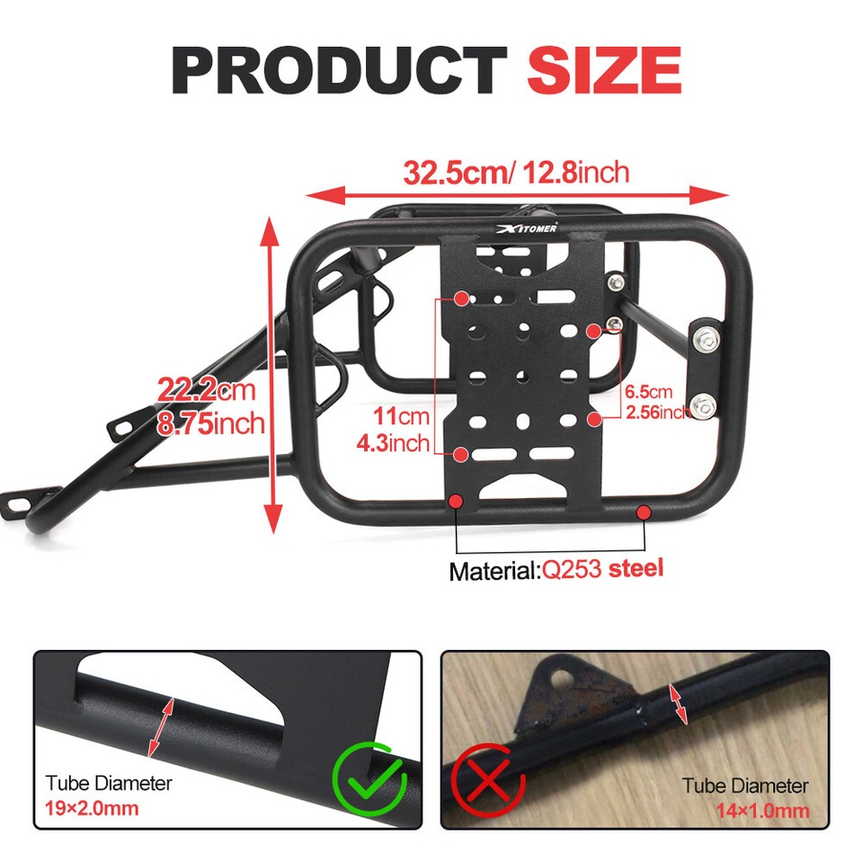 Fit For Yamaha XT250 2008-2024 Saddlebag Support Racks Pannier Carrier ...