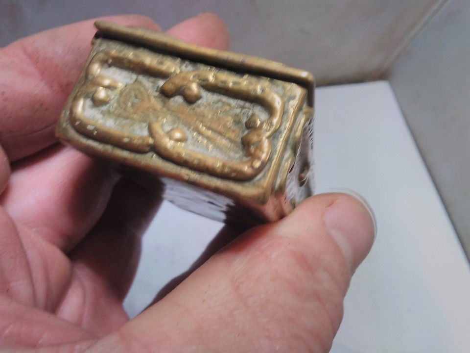 Brass Box Vintage Item Wood & Rope Design Snuff / Trinket ?? | eBay UK