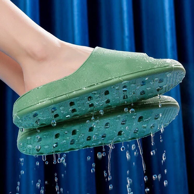 Men Women Non-Slip Summer Beach Bathroom Hotel Hollow Leaking Slippers ...