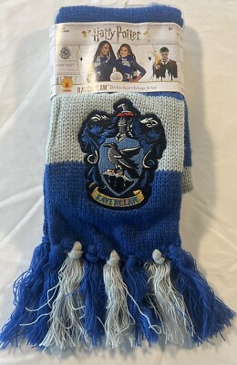 Harry Potter Deluxe Scarf Wizarding World Ravenclaw Blue Grey Stripe ...