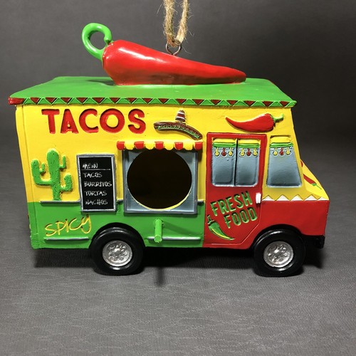 Taco Truck Birdhouse Design with Pepper by Spoontiques Hand Painted 7.5 ...