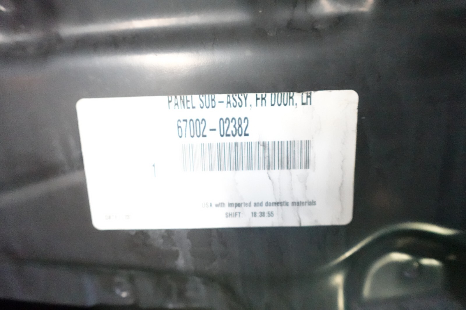 2014 2016 2017 2018 TOYOTA COROLLA LEFT FRONT DOOR OEM 67002-02382 ...