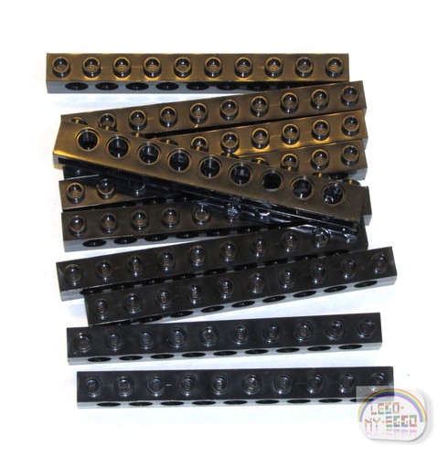 LEGO Technic - 10 x Tech Bricks - 1x10 - New - Black - (2730, EV3) | eBay