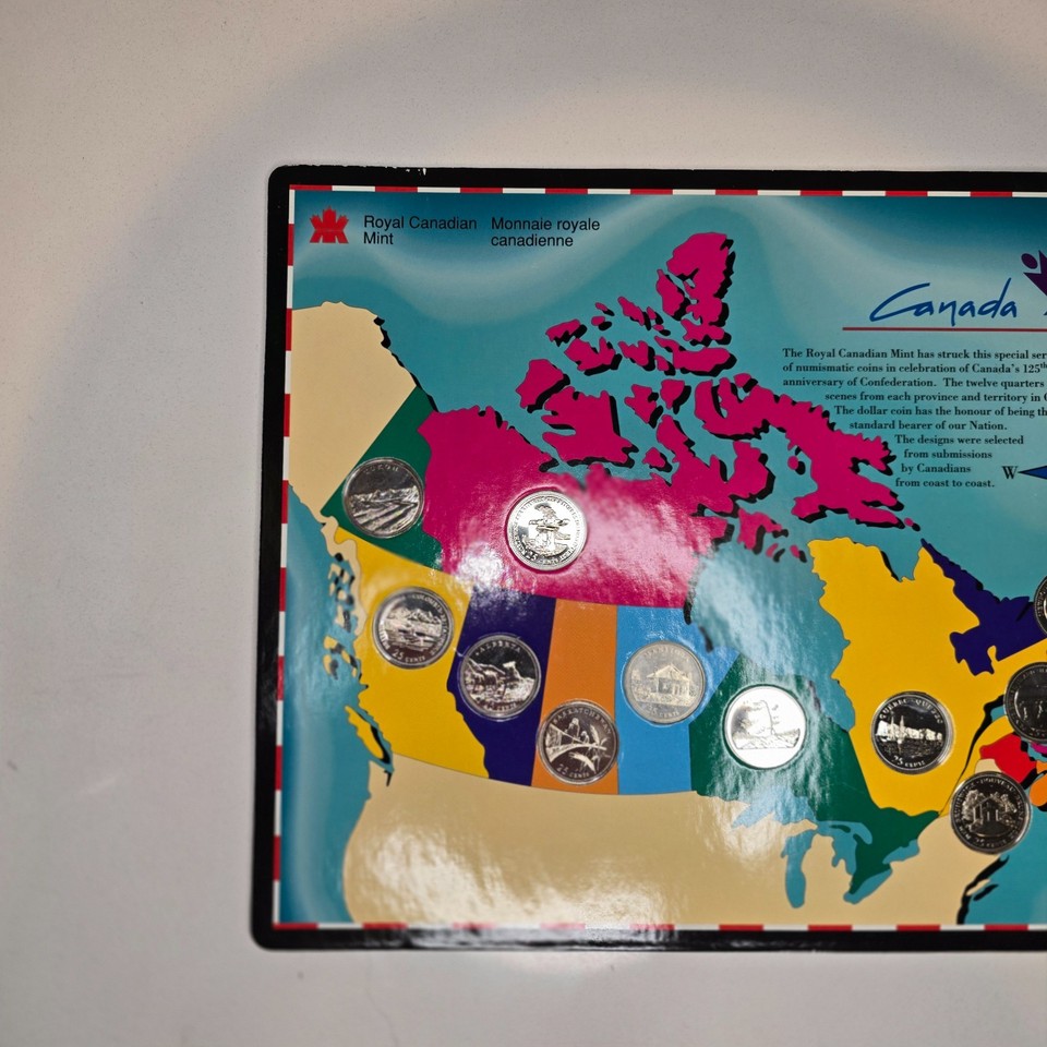 1992 Canada 125th Anniversary Quarter Set Complete 13-Coin RCM ...