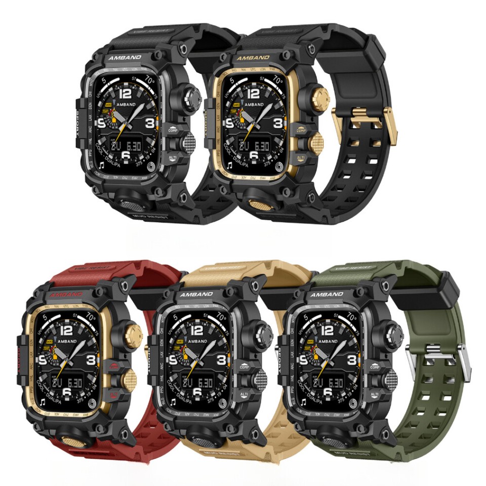 Military TPU Strap Rugged Case Band Bumper For Apple Watch Ultra3 11 10 ...