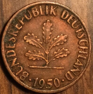 1950 GERMANY 1 PFENNIG COIN | eBay