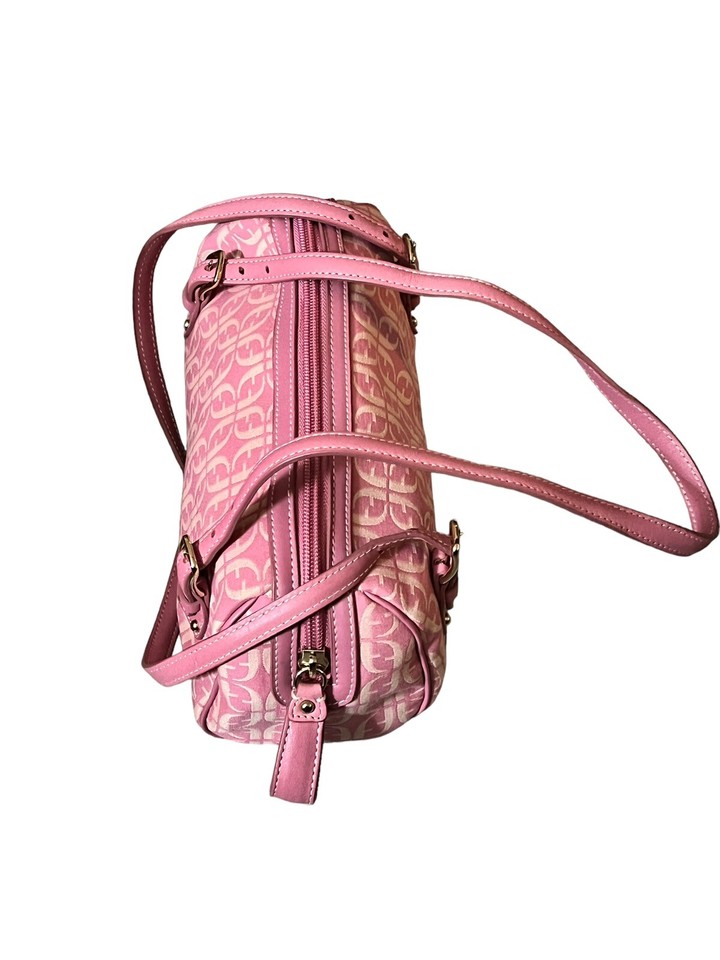 Fossil Baquette Purse Pink Canvas 90s Mini Shoulder Bage Double Handle | eBay