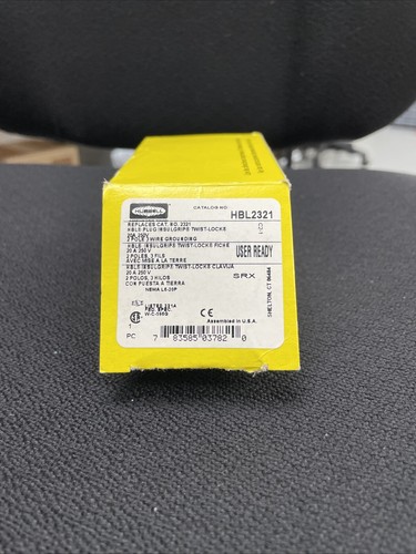 Hubbell HBL2321 ,20AMP/250VAC -Grounding Locking Plug-Non-Metallic L6 ...
