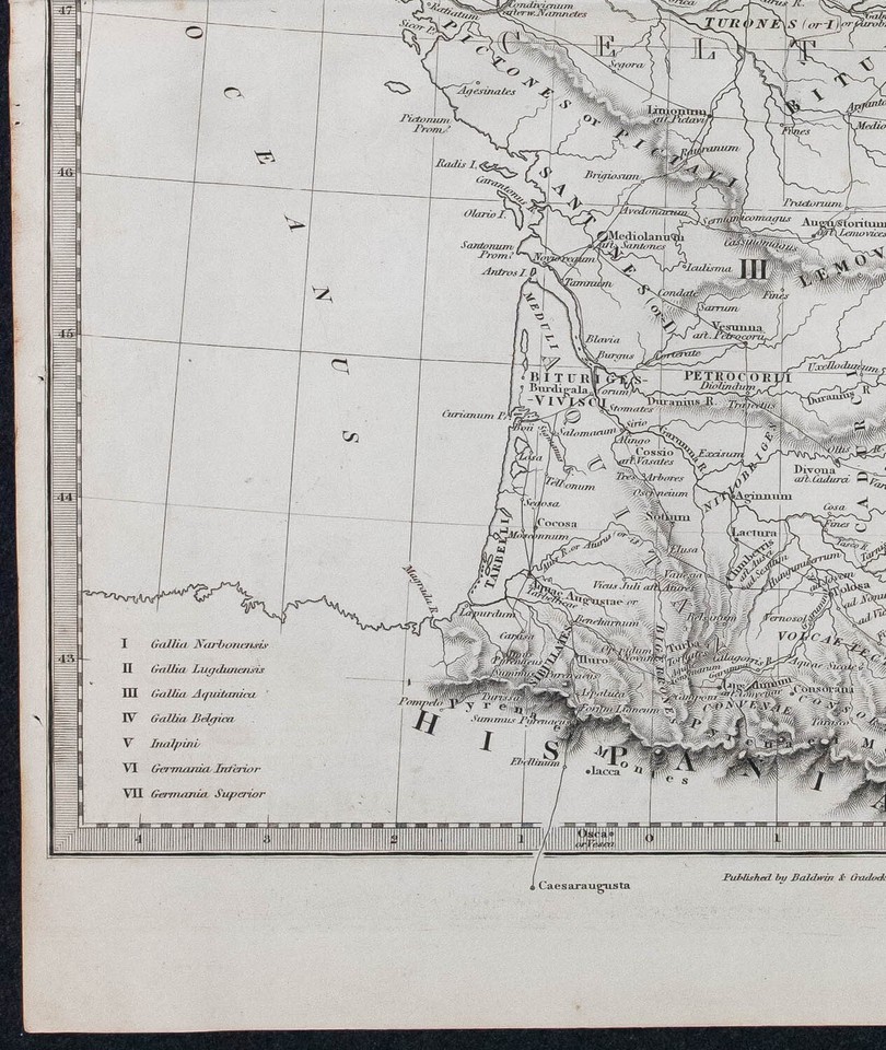1831 - France (Ancient Gaul) - Antique Map - SDUK - Celts | eBay UK