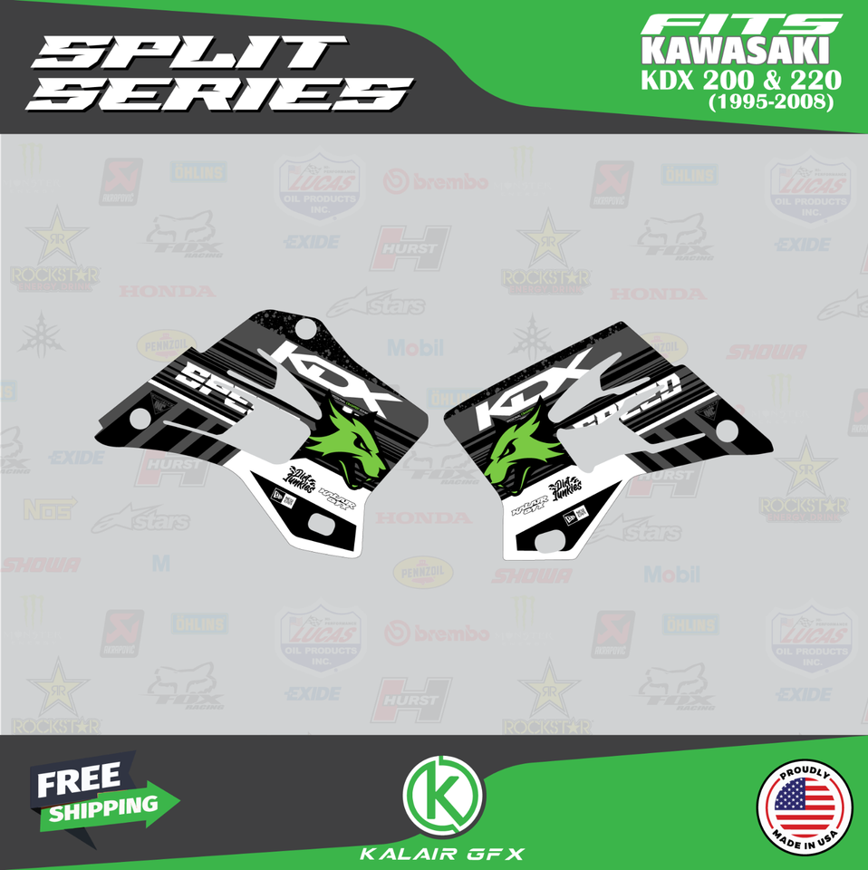 Graphics Kit for KAWASAKI KDX 220 200 1995-2008 Split- Green | eBay