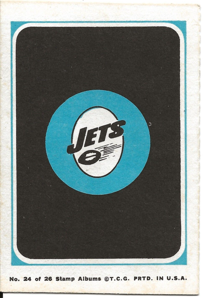 1969 Topps Football Mini-Cards Stamp Albums New York Jets Team #24 (Joe ...