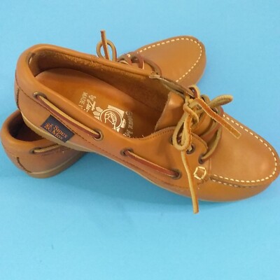Womens Leather Sioux Mox by Tru Stitch Boat Shoes Loafers Sz 6M Tan | eBay