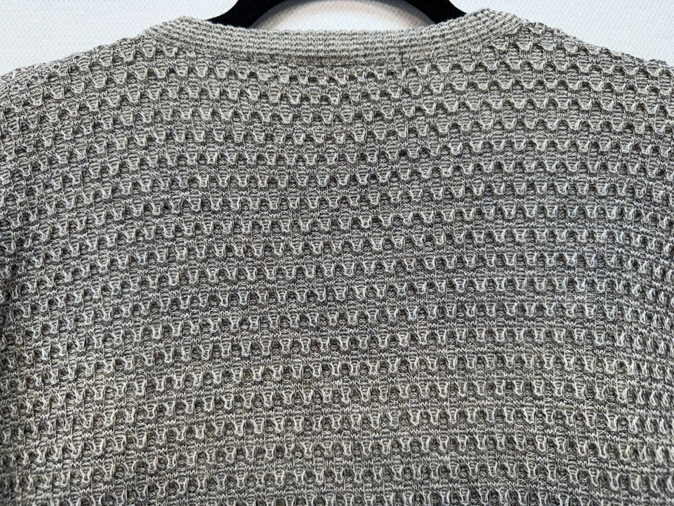 Bachrach Mens Preppy Linen Blend Knit Sweater XXL Linen Gray Textured ...