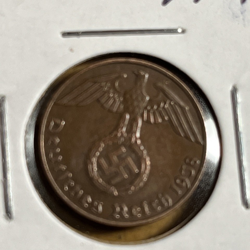 WW2 German Nazi 1938 -E 1 Pfennig Nazi Coin And Stamps Swastika | eBay