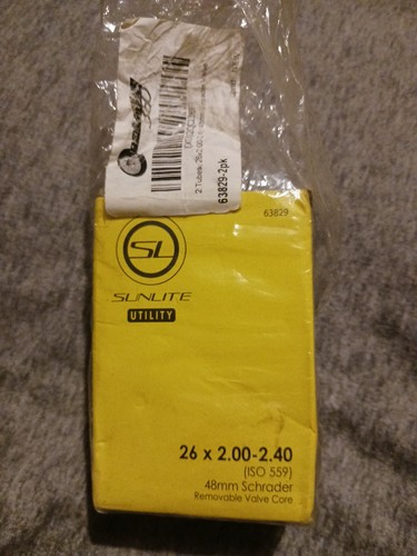 SUNLITE Utility BICYCLE BIKE TUBE 26" x 2.00 - 2.40 NEW 48mm Schrader ...