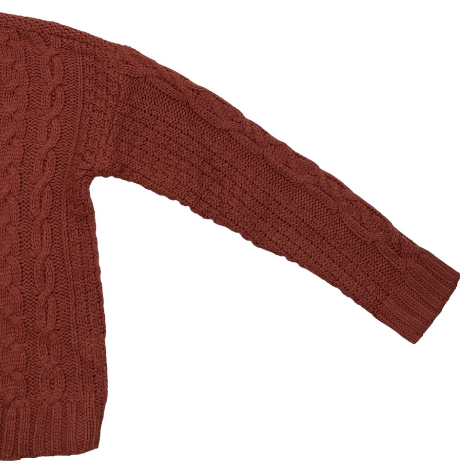 Mudd Drop Shoulder Cable Oversized Knit Sweater Terracotta Brown ...