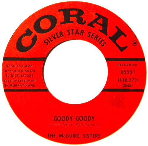 McGuire Sisters Goody Goody / I Love You Truly Female Vocal EX+ 45 7 ...