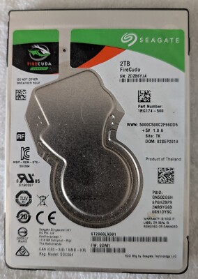 Seagate FireCuda SSHD 2TB, SATA III, 2.5" Internal SSHD ST2000LX001 ...