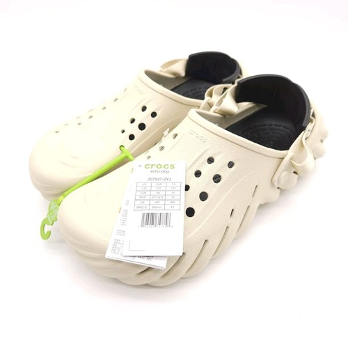 Crocs Echo Clog (Mens Size 12) Slip On Shoes Sandals Bone Black New In ...