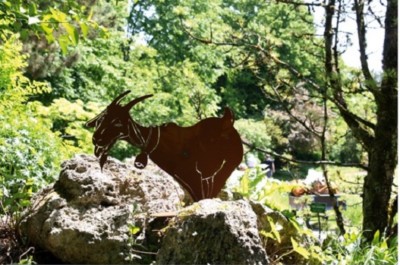 Edelrost Ziege Glocke Tier Gartendekoration Eisen Herbst Bauernhof Beet ...