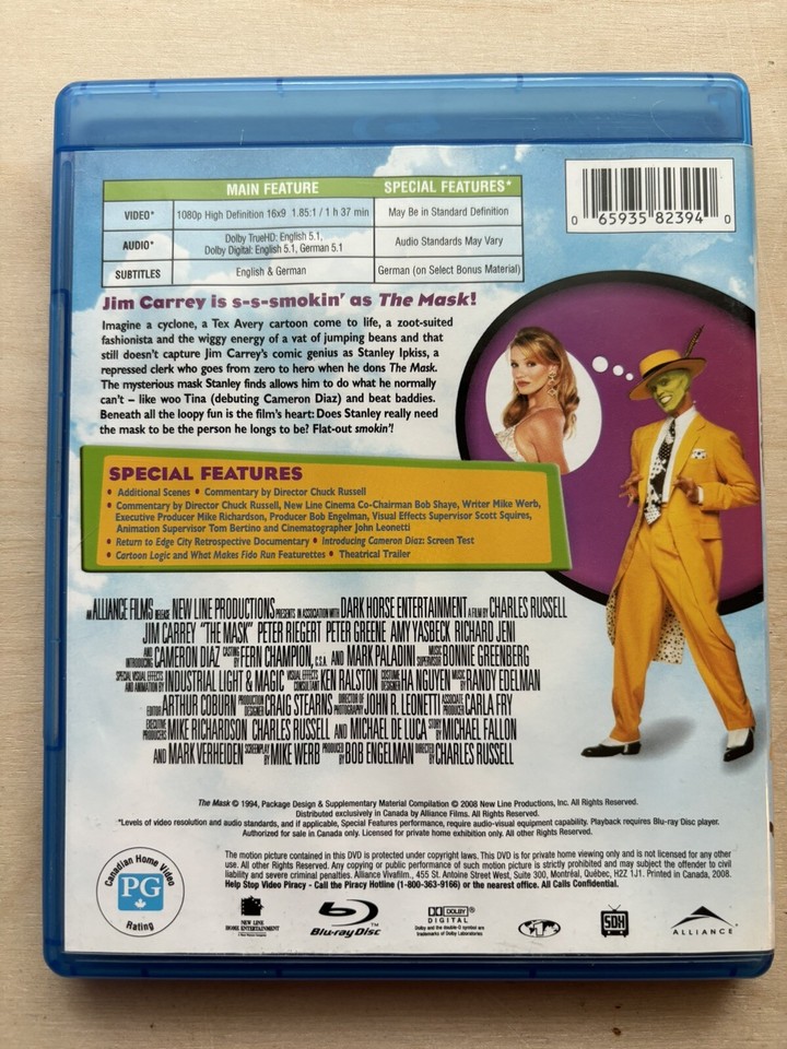 The Mask by Jim Carrey, Cameron Diaz (Blu-ray, 2010) | eBay UK